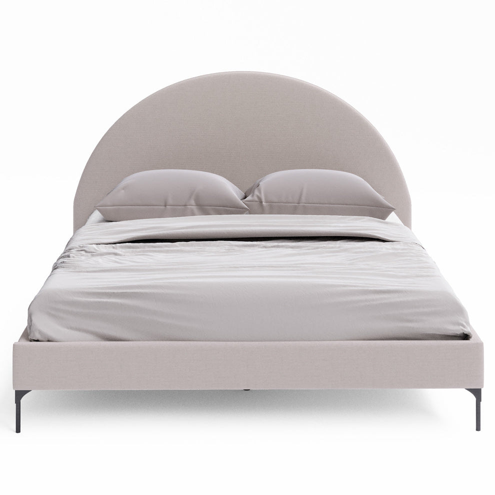 Arch Upholstered Bed Frame (Natural Beige Fabric) – Tommy Swiss