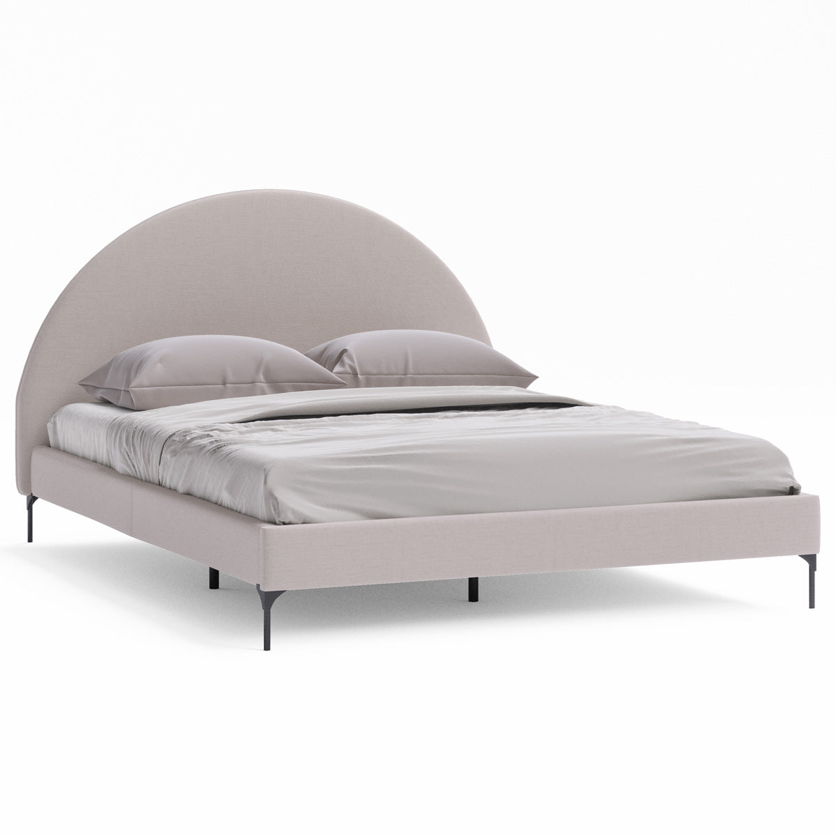 Arch Upholstered Bed Frame (Natural Beige Fabric) – Tommy Swiss