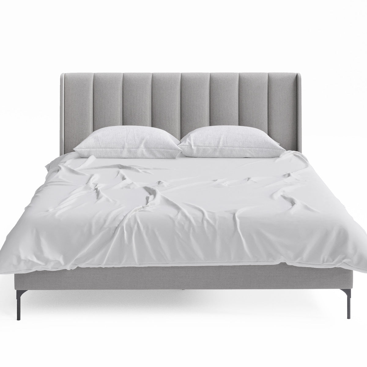 Brooklyn Fabric Wing Bed Frame (Grey) – Tommy Swiss
